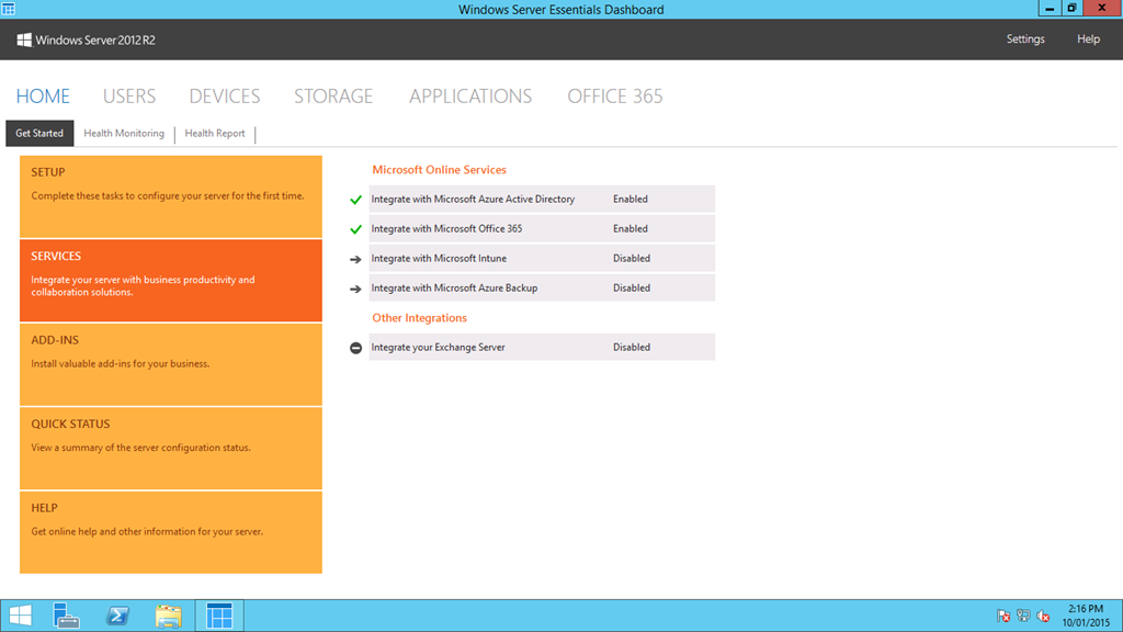 Adding Online Services To Your Windows Server Essentials Install ...